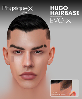 Second Life Marketplace - Physique X - Hugo Hairbase - Negro (m) EVO X - Unpacker